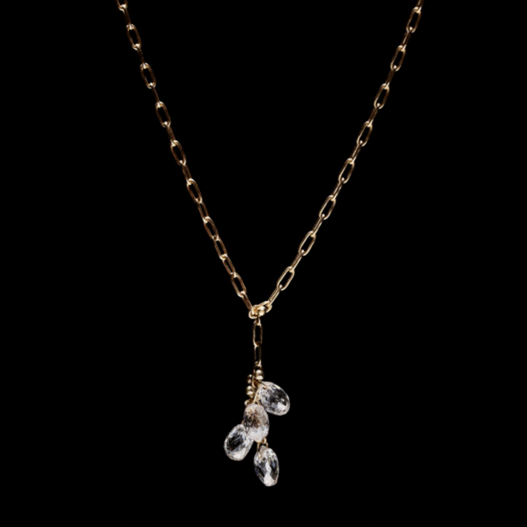 Diamond Briolette Cluster Necklace – tenthousandthingsnyc